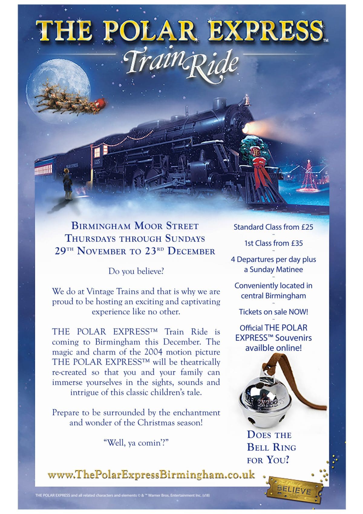 VINTAGE TRAINS BRINGS THE POLAR EXPRESS TO THE HEART OF BIRMINGHAM ...